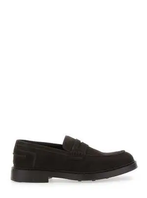 DOUCAL'S Leather Penny Loafer With Round Toe And Leather Lining