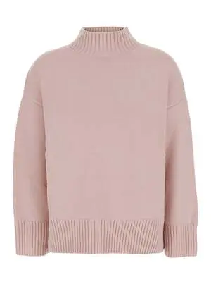 LEPLAIN Cashmere 5gg Fine-knit Mock Neck Pullover - Pink
