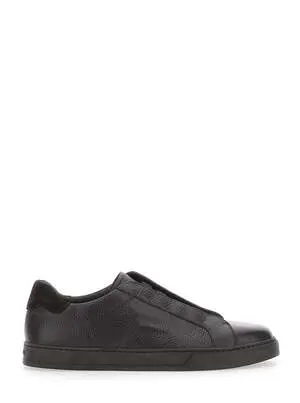 DOUCAL'S Spencer Low Top Sneaker For In Leather Slip-on Design
