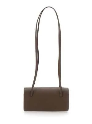 FANE Mie Tech Fabric Shoulder Bag With Zip Closure - Brown