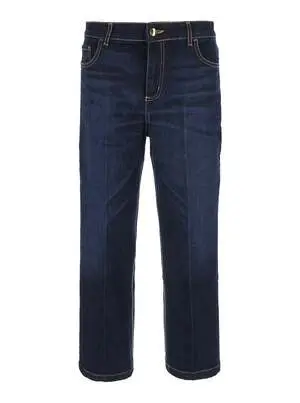 MERCI High-waist Regular Fit Jeans With Unique Denim Details - Blu