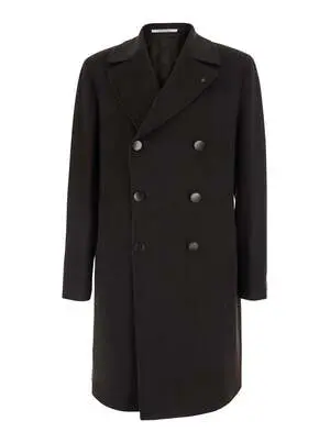 Tagliatore Arden Double-breasted Wool Jacket With Notched Revers And Back Belt For - Brown