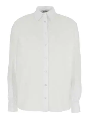 SOSUE Cotton Button-front Classic Collar Shirt With Long Sleeves - White