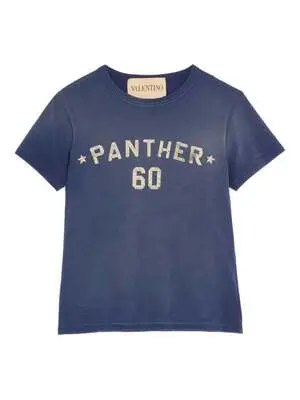 Valentino Garavani Cotton Crewneck Sweatshirt With Front Graphic And Back Patch - Blu