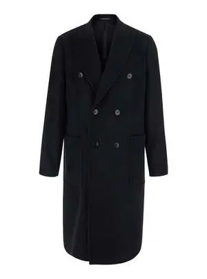 Emporio Armani Double-breasted Wool-cashmere Jacket With Peak Lapels