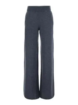 Pinko Elegant Wool-cashmere Straight-leg High-waist Pants For - Grey