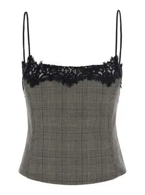 Pinko Wool Blend Long Sleeve Top With Refined Front And Back Details - Grey