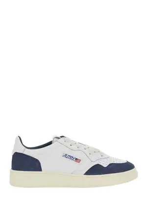 AUTRY Autry Medalist Low Top Sneaker With Logo Patch And Suede & Leather Details Blu