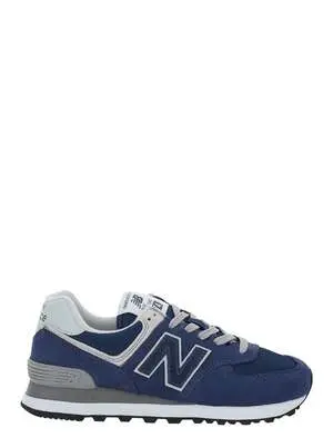 NEW BALANCE Low-top Leather & Fabric Sneaker With Tongue Logo Patch And Maxi Side Mark - Blu
