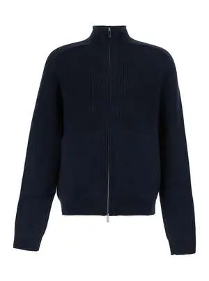 Emporio Armani Corn Point V-neck Tech Fabric Sweater For