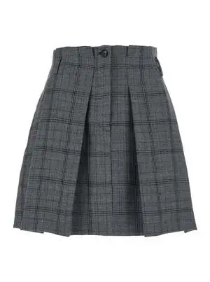 TELA Gaby Straight-hem Skirt With Side Pockets - Grey