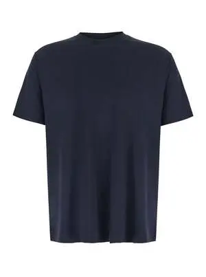 Emporio Armani S Modal T-shirt With Round Neck And Tone-on-tone Logo - Blu