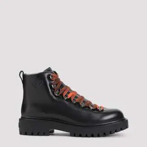 Prada St Moritz Leather Ankle Boots - Black