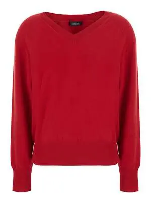 LEPLAIN Cashmere V-neck 12gg Sweater For - Red