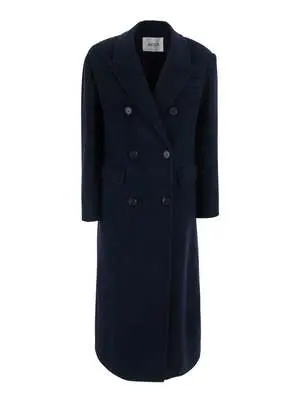 JUCCA Double-breasted Notched-lapel Wool-cashmere Jacket With Patch Pockets - Blu
