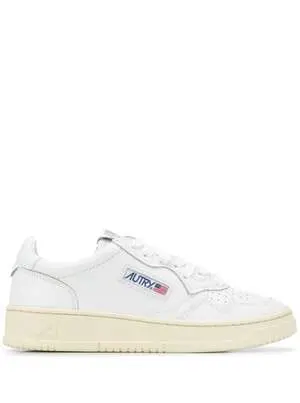 AUTRY Medalist Low Leather Sneaker With Side Logo - White
