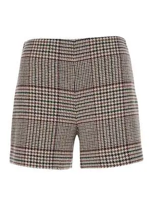 Federica Tosi Prince Of Wales Motif Shorts With Side Zip Closure - Multicolor