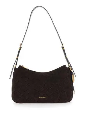 Michael Kors Nolita Medium Convertible Shoulder Handbag With Gold-tone Hardware, Zip Closure & Adjustable Strap - Brown