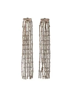 Brunello Cucinelli Mini Layered Drop Earrings In Metal For - Metallic