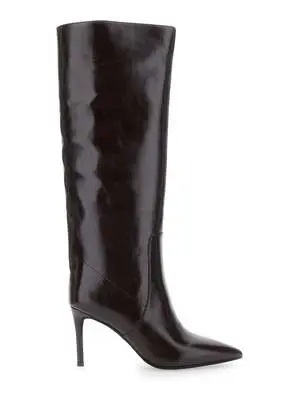 Jeffrey Campbell Arsen Boot Leather Ankle Boots With Medium Heel And Back Zip - Brown