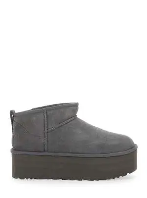 UGG Ultra Mini Classic Suede Pull-on Boots - Grey