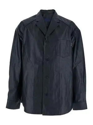 JUUN.J Cotton Shirt With Classic Collar, Chest Pocket & Drop-shoulder Fit - Blu