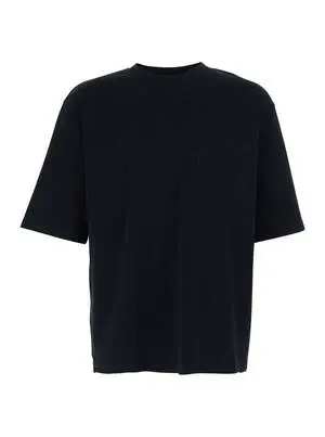 Dsquared2 Cotton Crewneck T-shirt With Back Logo Lettering - Black