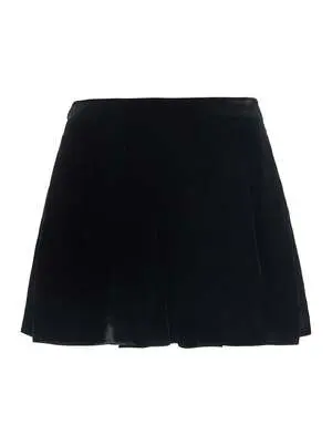 Emporio Armani Wide-leg Viscose-cupro Bermuda Shorts With Hidden Side Closure