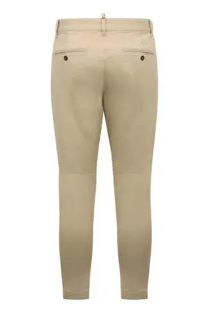 Dsquared2 Sexy Chino Cotton Pants With Two-button Back Welt Pockets - Beige