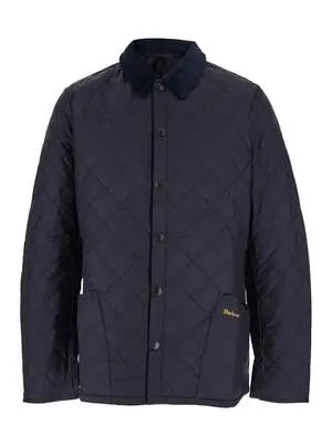 Barbour Heritage Liddesdale Tech Fabric Quilted Jacket With Ribbed Collar - Blu