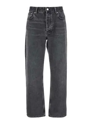 WON HUNDRED Organic Cotton Denim Jeans With Belt Loops And Straight Hem - Black