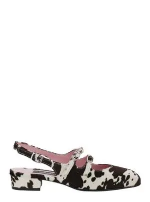 CAREL Slingback Ballet Flats With Buckle Strap And Cow Print Leather - Multicolor