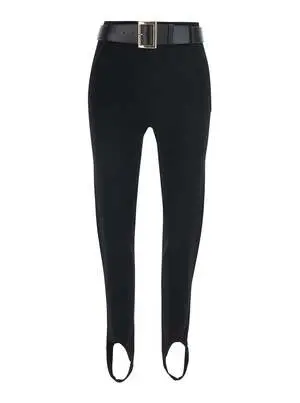 SELF-PORTRAIT High-waist Belt Leggings With Stirrup Detail And Slim Fit - Black