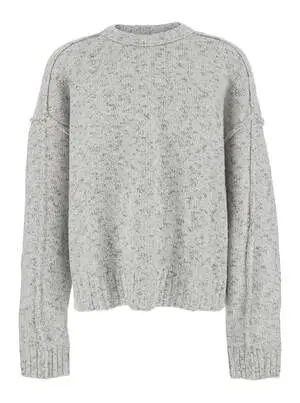WON HUNDRED Dropped-shoulder Wool Blend Crewneck Sweater For