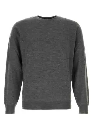 Fedeli Dark Virgin Wool Knit Sweater For - Grey