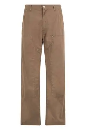 MAISON MARGIELA Straight-fit Cotton Trousers With Button-and-zip Waist - Brown