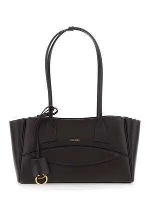 HIDESINS Small Shoulder Handbag With Front Pocket And Logo Lettering In Leather For - Brown
