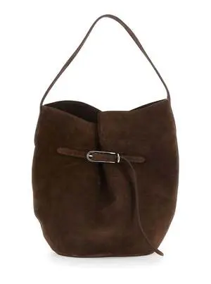 LIFFNER LIFFNER Suede Crossbody Handbag With Adjustable Strap And Silver-Tone Hardware