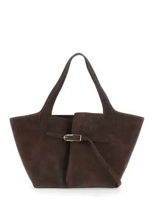 LIFFNER Belted Tote Handbag With Elegant Leather Details - Brown