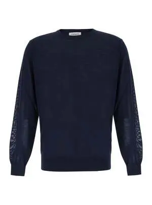 KANGRA Merino Extrafine Crew Neck Long-sleeve Jersey Sweater - Blu