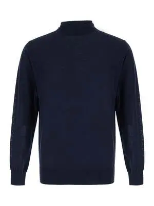 KANGRA Dolcevita Long-sleeve Turtleneck Sweater In Extra Fine Merino Jersey - Blu
