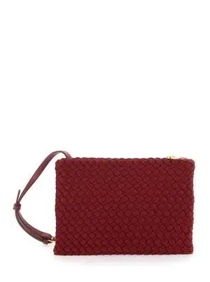 NAGHEDI Soho Medium Medium Crossbody Handbag With Adjustable & Removable Strap, Top Zip, Intreccio Motif - Red