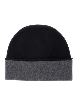 KANGRA Double-layered Beanie In 100% Virgin Wool - Black