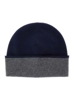 KANGRA Double Knit Beanie In 100% Wool - Blu
