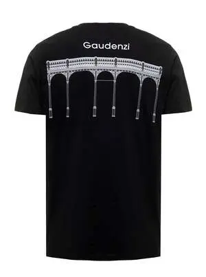 GAUDENZI Cotton Crew Neck Logo T-shirt For
