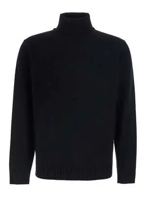 KANGRA Wool-cashmere Turtleneck Sweater With Long Sleeves - Black