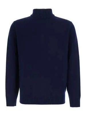 KANGRA Wool & Cashmere Turtleneck Sweater With Long Sleeves - Blu