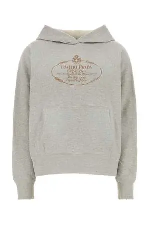 Prada Reversible Cotton Sweatshirt With Cashmere Blend Lining - Grey