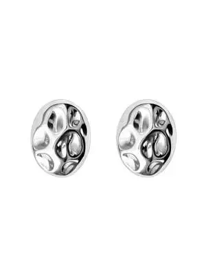 Federica Tosi Oval Back-closure Earrings In Metal - Metallic