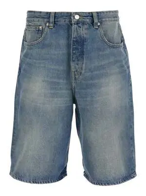 WON HUNDRED Five-pocket Bermuda Shorts With Back Patch Logo - Blu